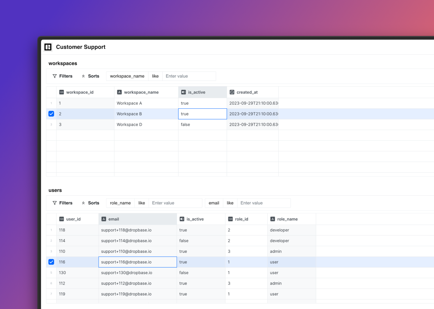 Database Editors | Dropbase